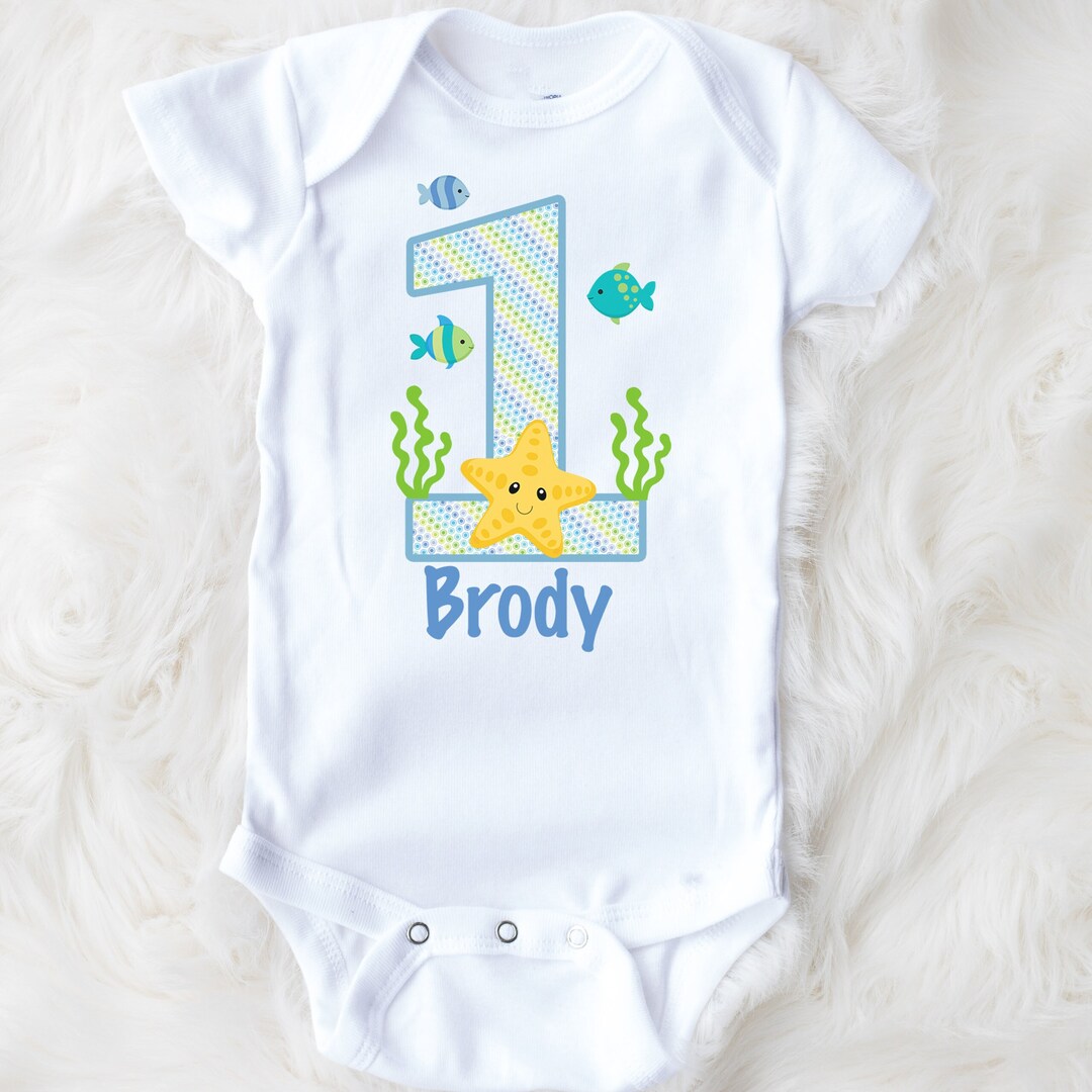 First Birthday Shirt, Sea Star Birthday, Sea Animal Birthday Shirt, 1st ...