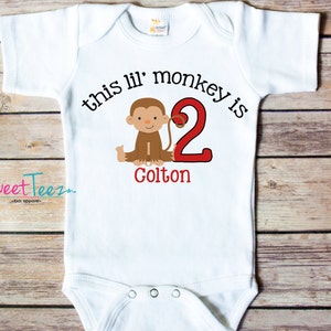 This Little Monkey Birthday Shirt Safari Boy Girl Animal - Etsy