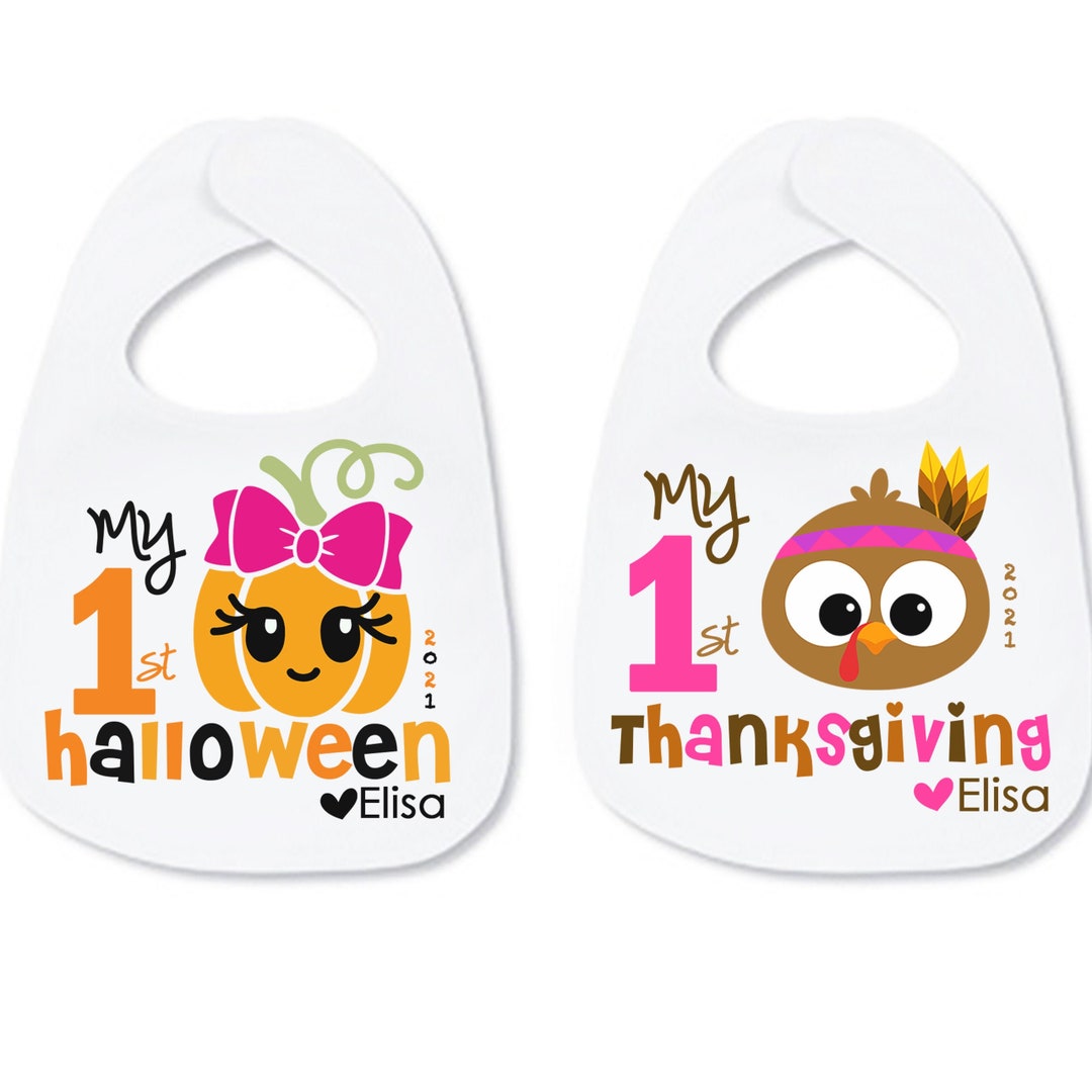 My First Halloween Bib Set , Personalized Halloween Bibs , My First ...