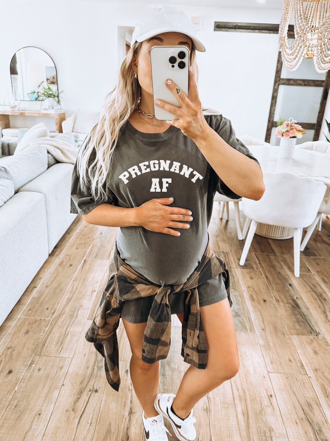 Pregnant AF Shirt - Baby Announcement Tshirt - Comfort Colors® T-shirt ...