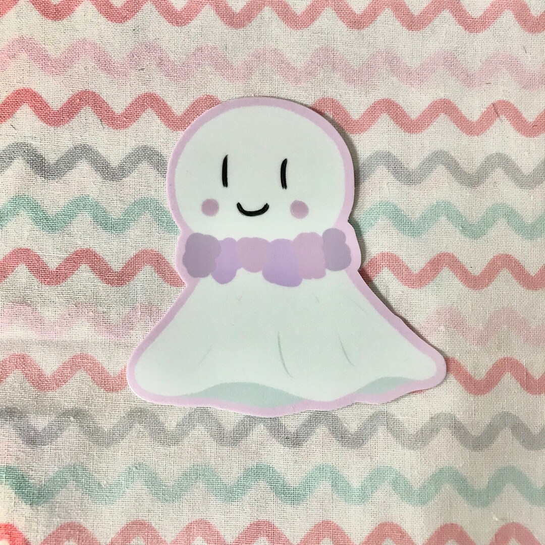 Cute Kawaii Ghost Sticker, Smiling Ghostie Decal - Etsy