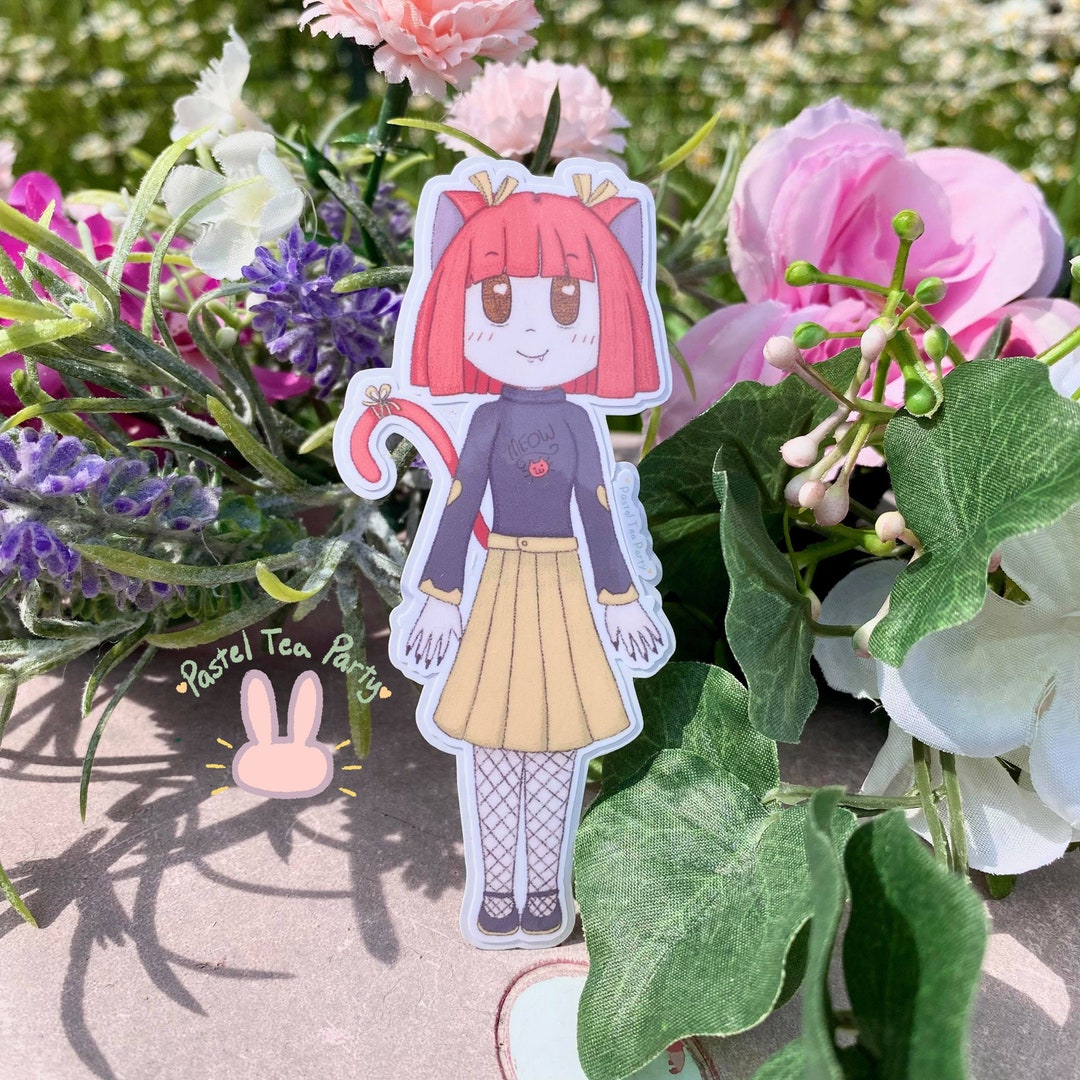 Cute Kawaii Cat Girl Sticker / Water Bottle Stickers / Laptop ...