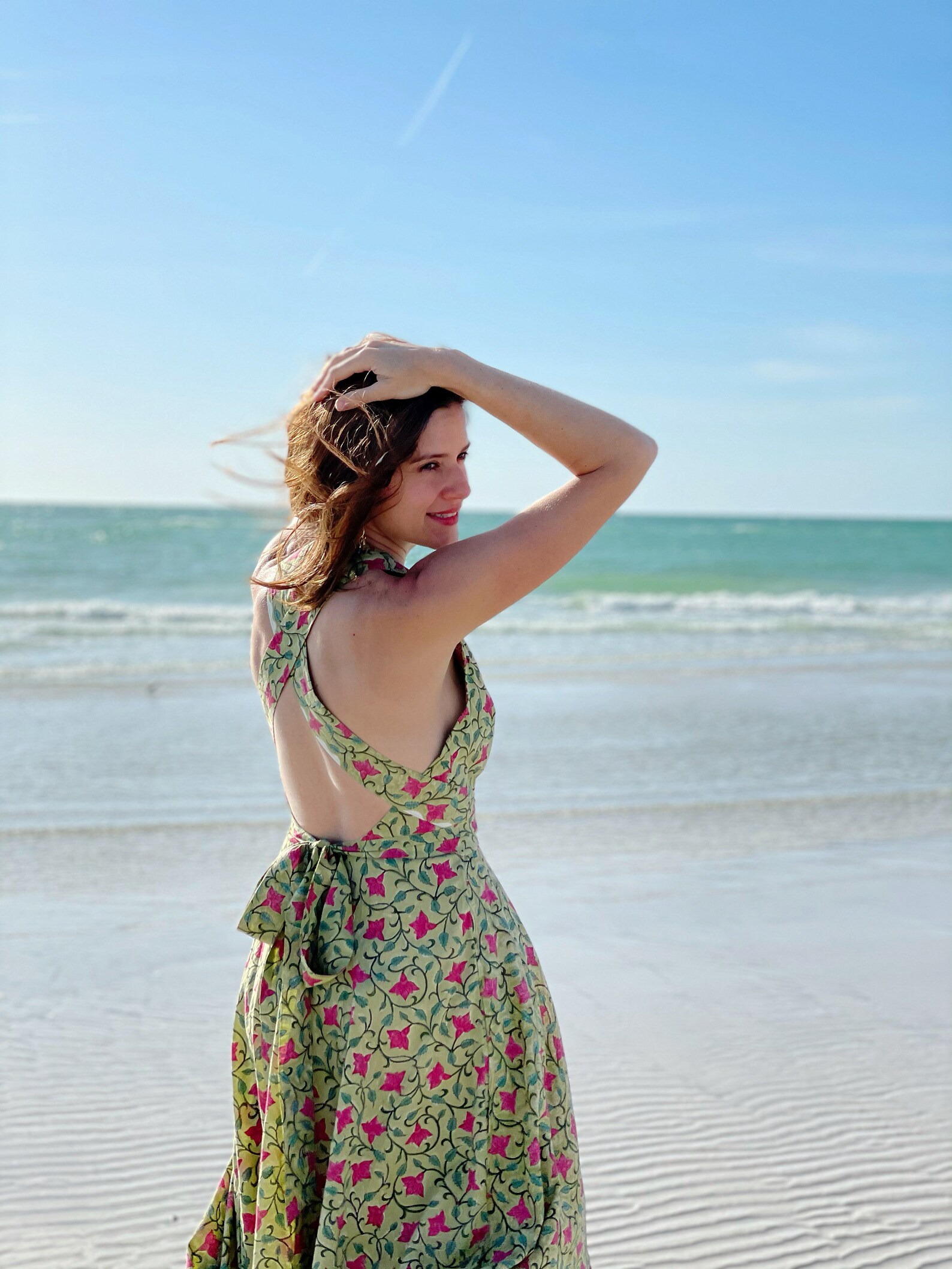 Floral Halter Sundress, Hand Block Print Dress, Cotton Maxi Dress - Etsy