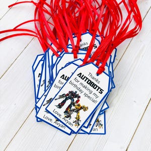 Transformers Birthday Party Favor Tags, Transformers Birthday Party ...