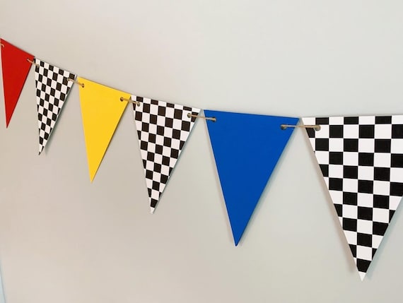 Racing Pennant Banner, Race Car Birthday Decorations, Monster Truck ...