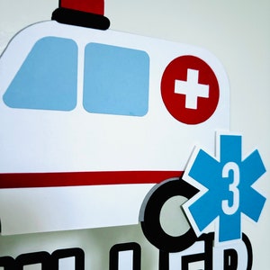 Ambulance Cake Topper, First Responders Birthday Decor, Paramedic ...
