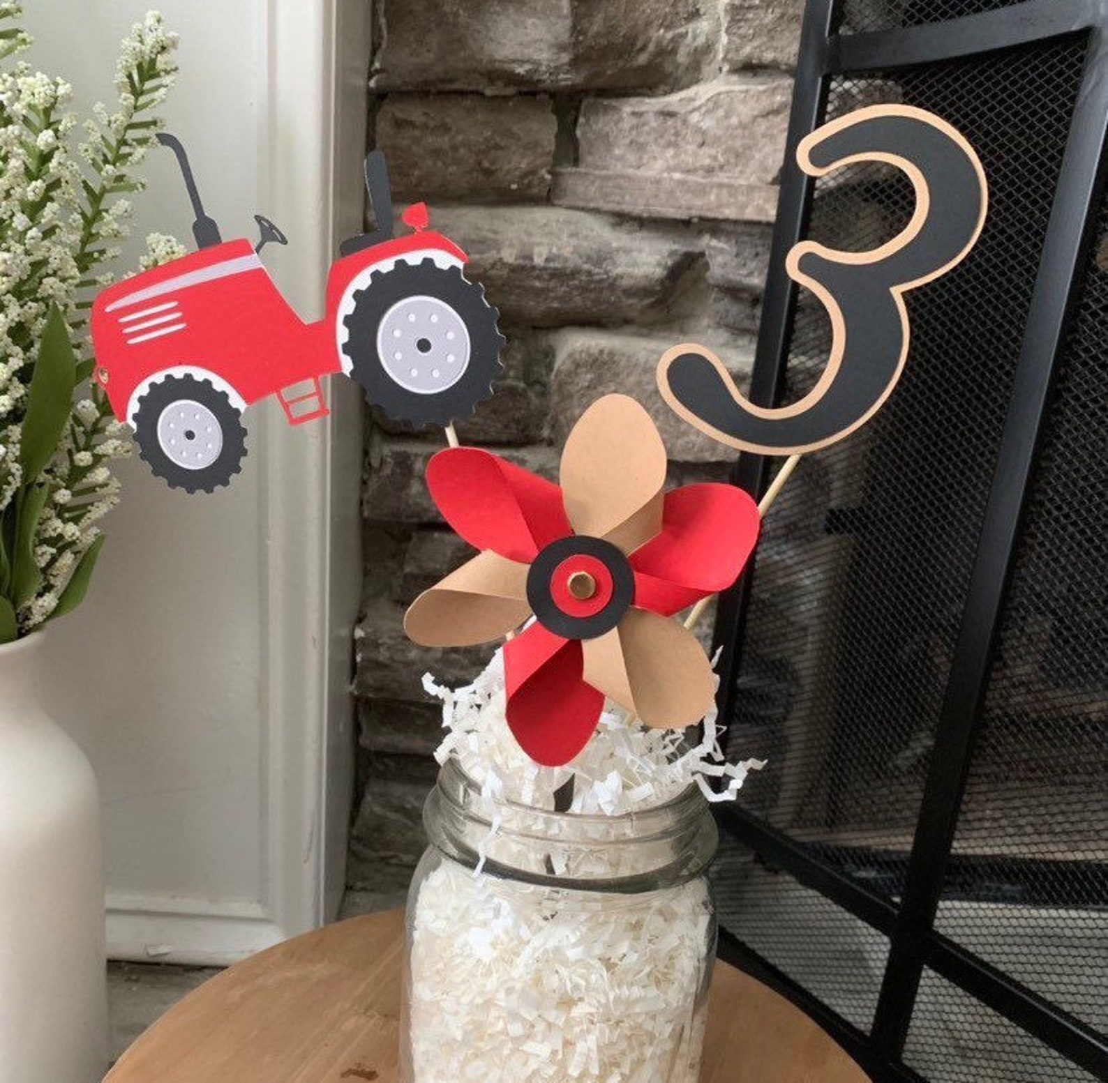 Red Tractor Birthdaytractor Birthday Decorationsred Tractor | Etsy