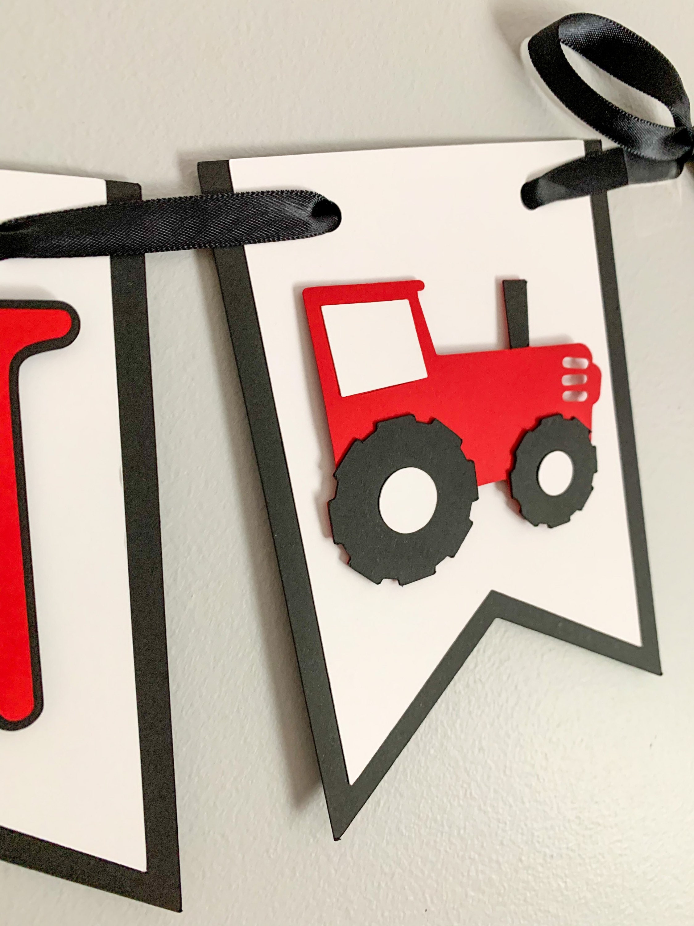 Red Tractor Birthdaytractor Birthday Decorationsred Tractor - Etsy