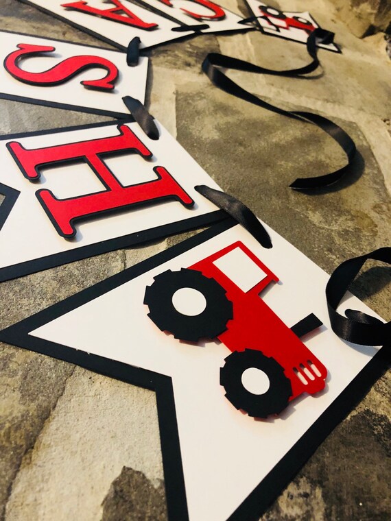 tractor banner * name banner * tractor birthday party * tractor ...