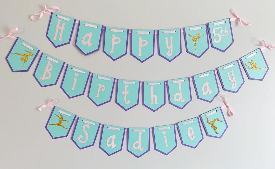 Gymnastics Birthday Decorations Gymnastics Banner Tumbling | Etsy