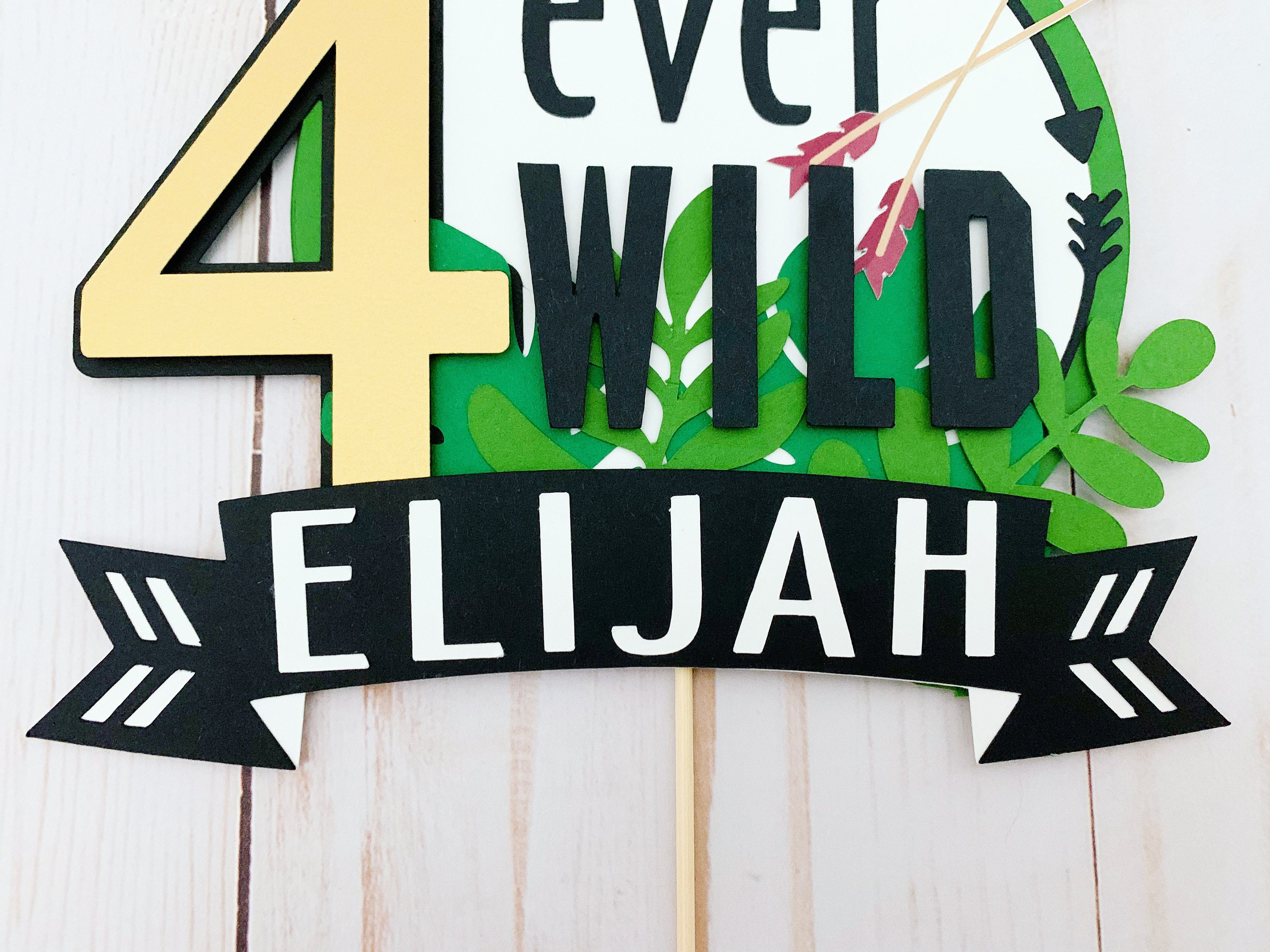 4 Ever Wild Cake Topper Four Ever Wild Birthday Decorations - Etsy