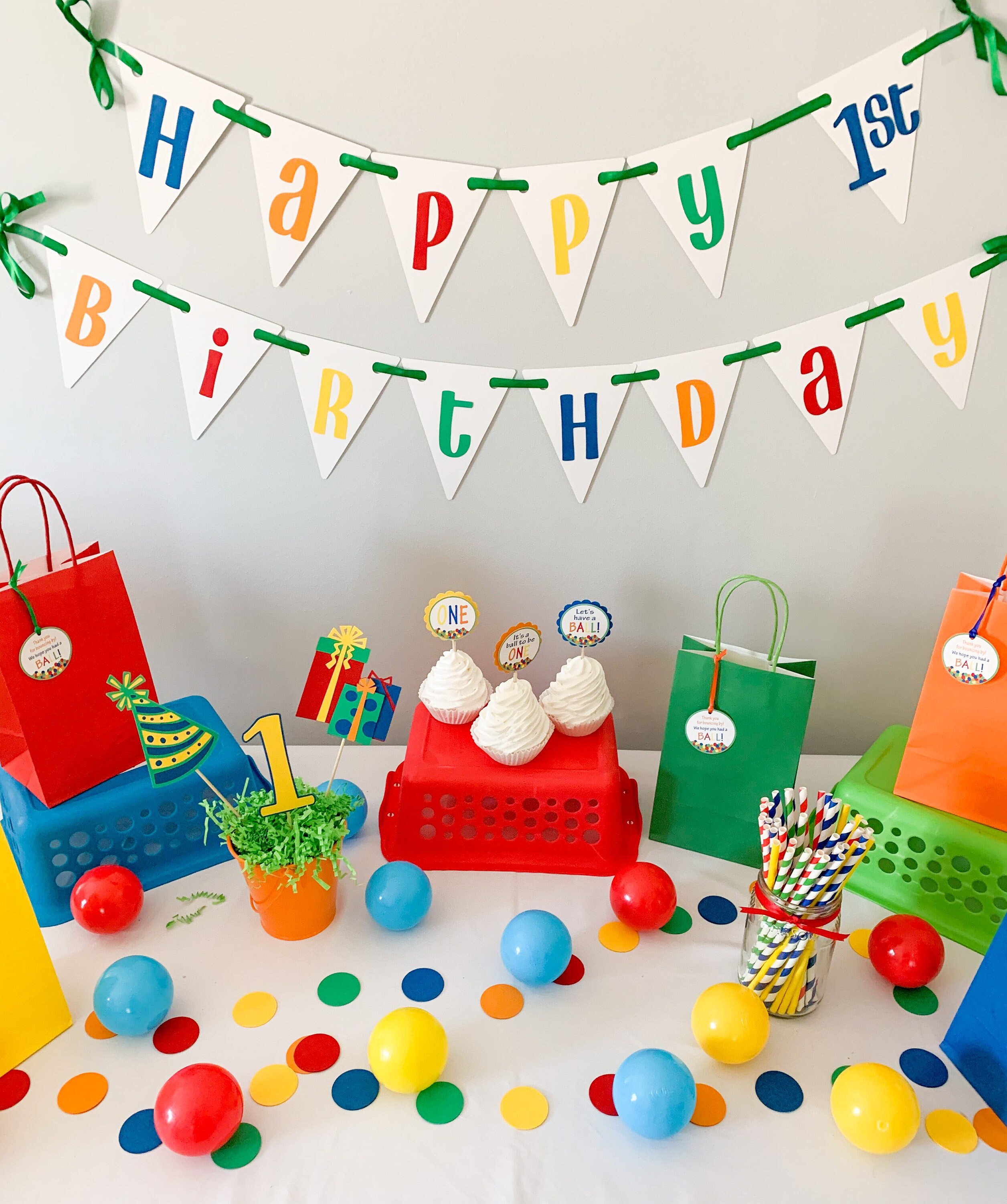 Let's Have a Ball Birthday Party DecorationsPrimary | Etsy