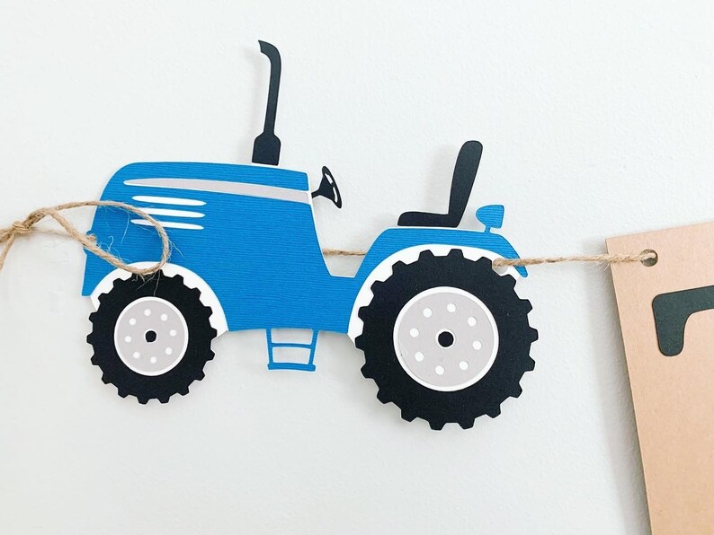 Blue Tractor Birthday Decorations Blue Tractor Age Banner - Etsy