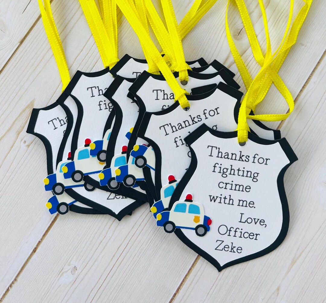 Police Officer Badge Favor Tags, Birthday Party Decor - Etsy