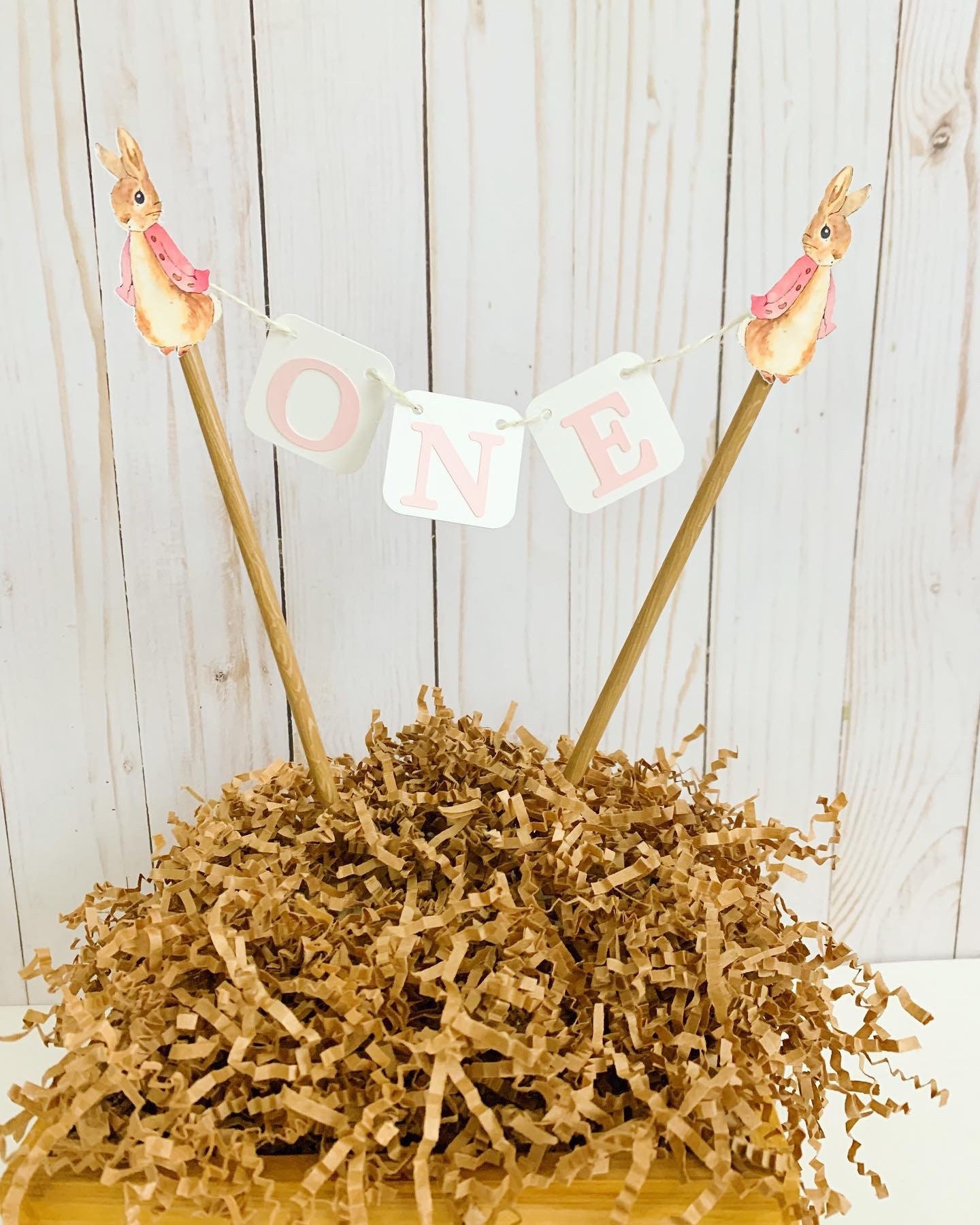 Peter Rabbit Cake Topper Pink Peter Rabbit Birthday - Etsy