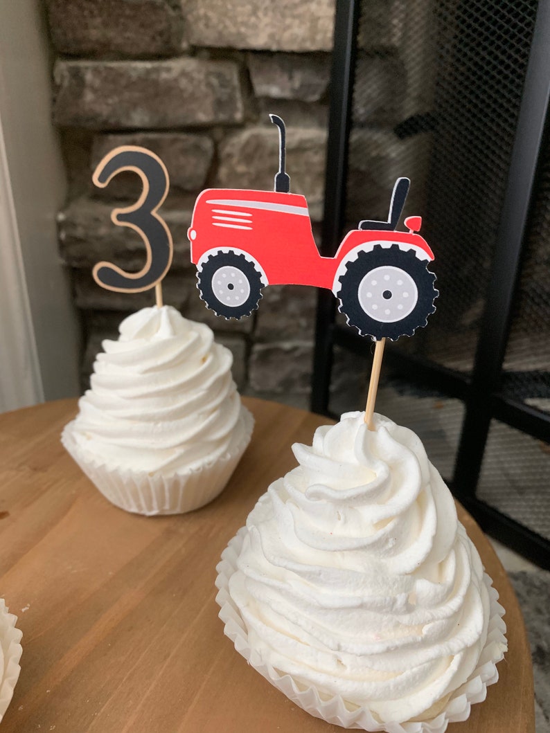 Red Tractor Birthdaytractor Birthday Decorationsred Tractor - Etsy