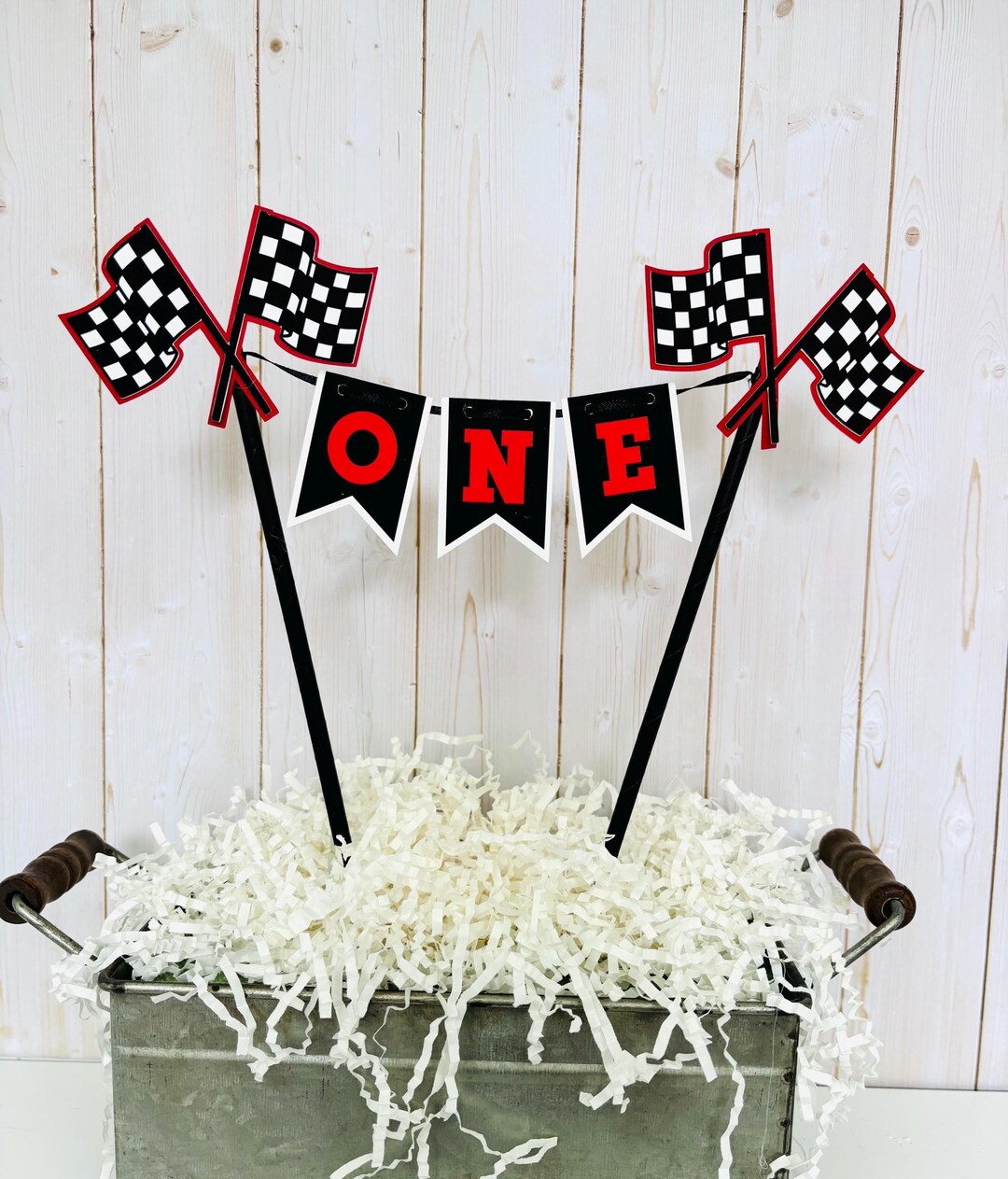 Checkered Flag Racing Cake Topper, Race Car Cake Topper, Checkered Flag ...