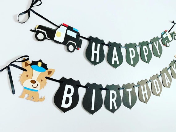 police birthday party decorations, police birthday party banner, cops ...