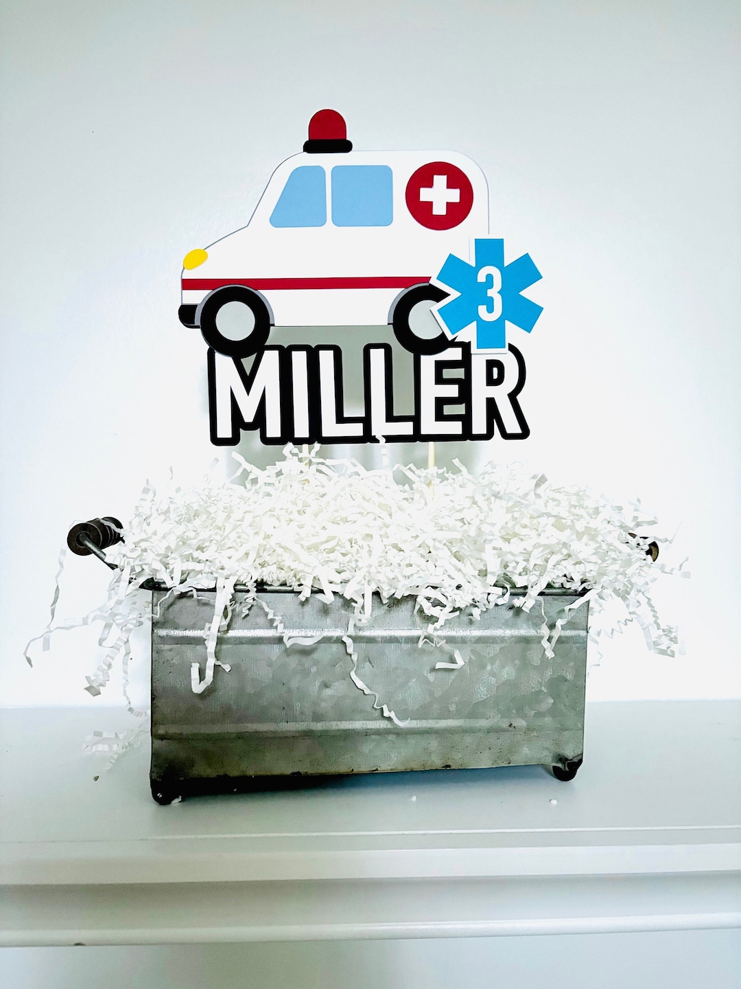 Ambulance Cake Topper, First Responders Birthday Decor, Paramedic ...