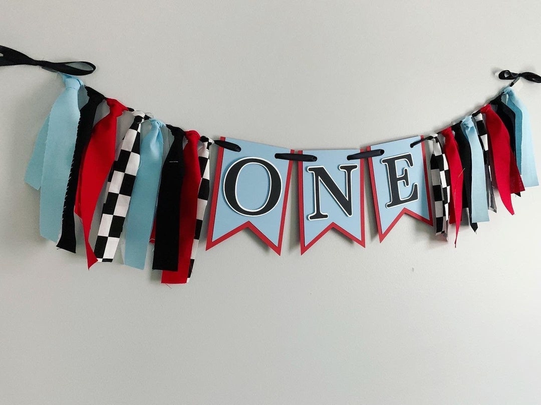 Racing Birthday Fast One High Chair Banner, Racing First Birthday ...