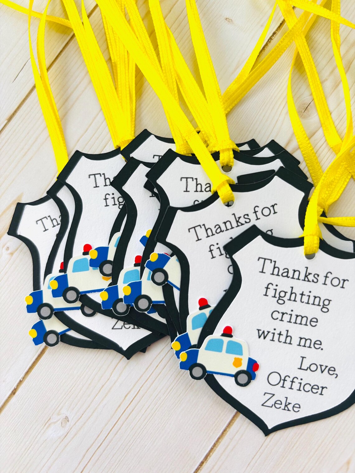 Police Officer Badge Favor Tags, Birthday Party Decor - Etsy