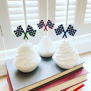Checkered Flag Cupcake Toppers, Monster Trucks Party, Racing Party ...