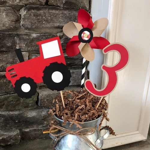 Red Tractor Birthdaytractor Birthday Decorationsred Tractor | Etsy