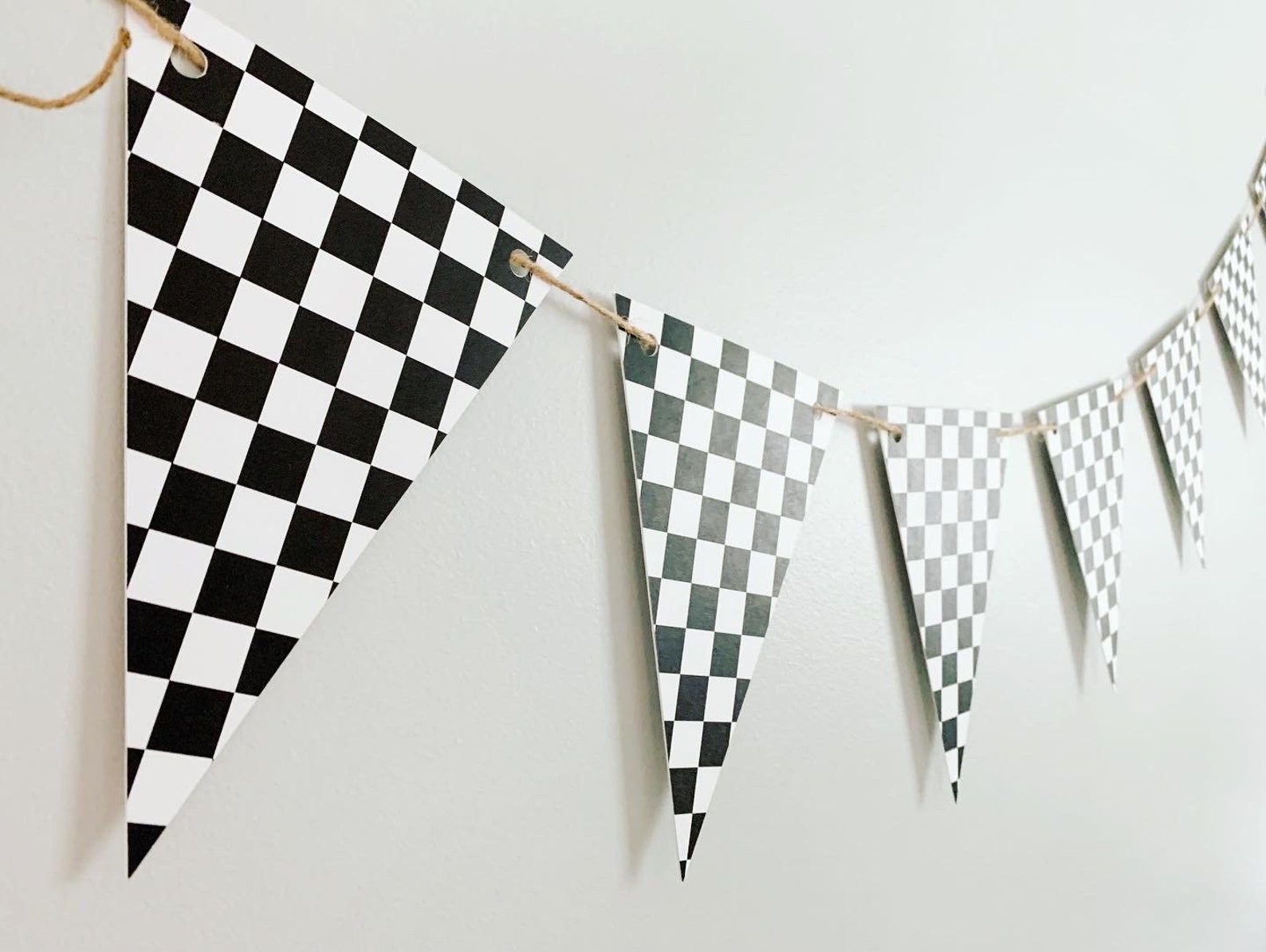 Checkered Flag Banner Racing Birthday Decoration Race - Etsy