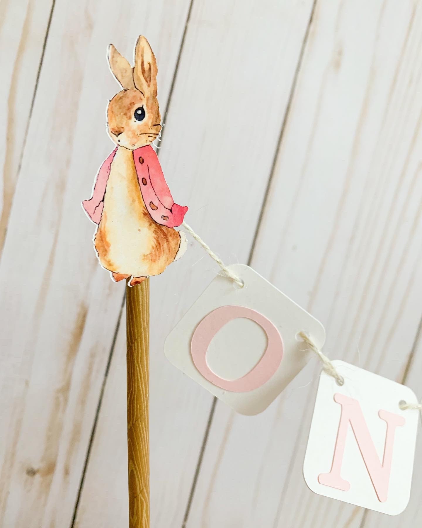 Peter Rabbit Cake Topper Pink Peter Rabbit Birthday - Etsy