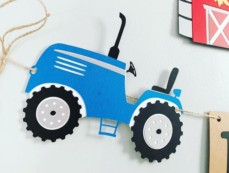 Blue Tractor Birthday Decorations Blue Tractor Barnyard - Etsy