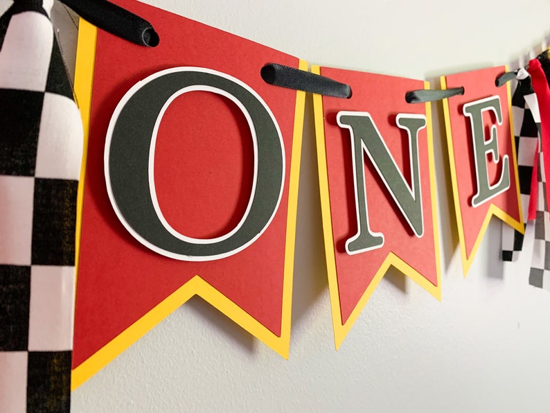 Red Yellow Racing Birthday Party, Race Car Birthday Party, Checkered ...