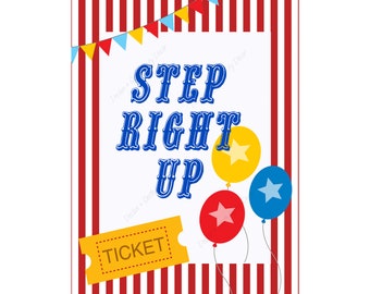 Carnival Step Right up Sign - Etsy