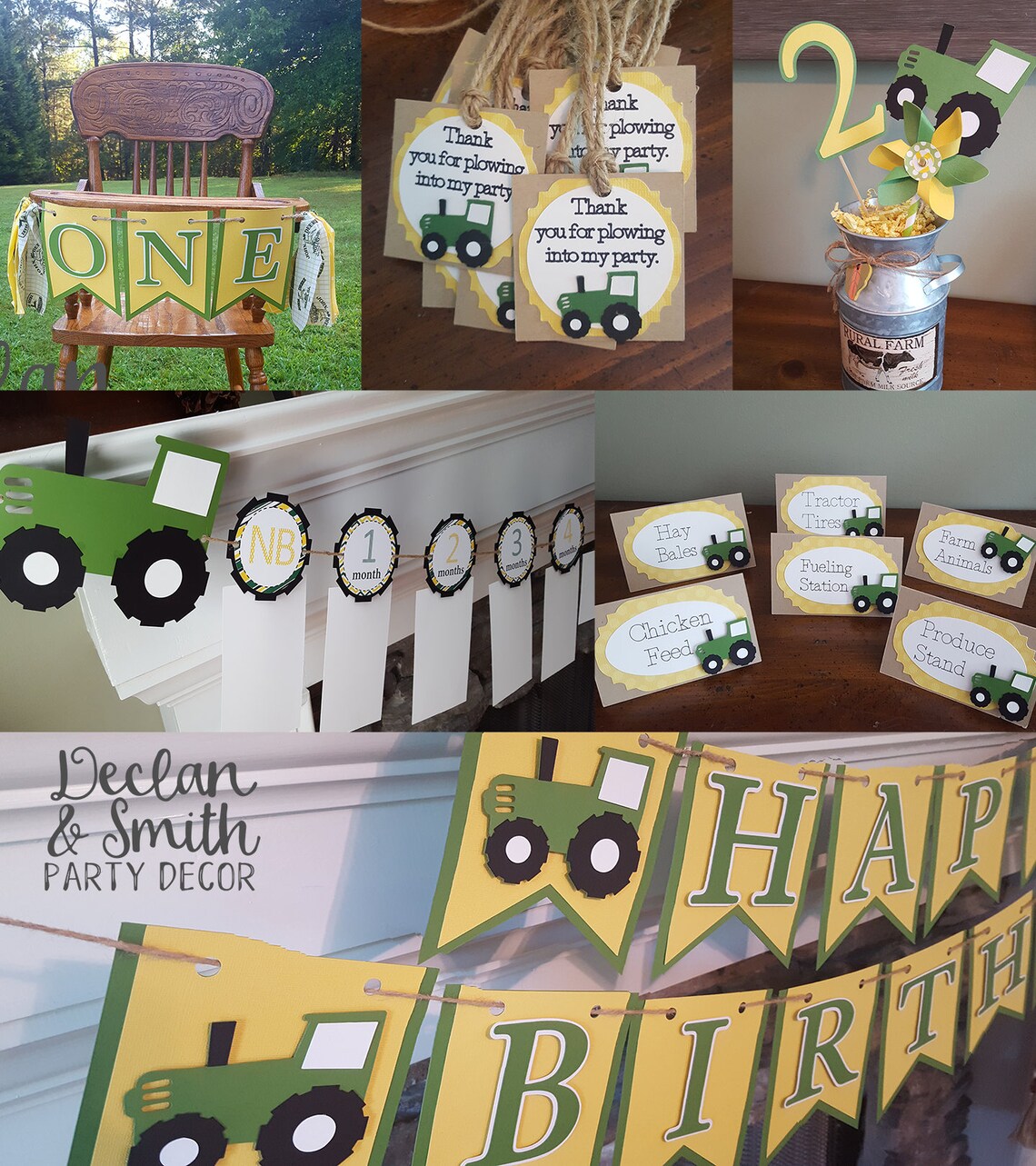 Tractor Birthday Party Decorations Barnyard Birthday | Etsy