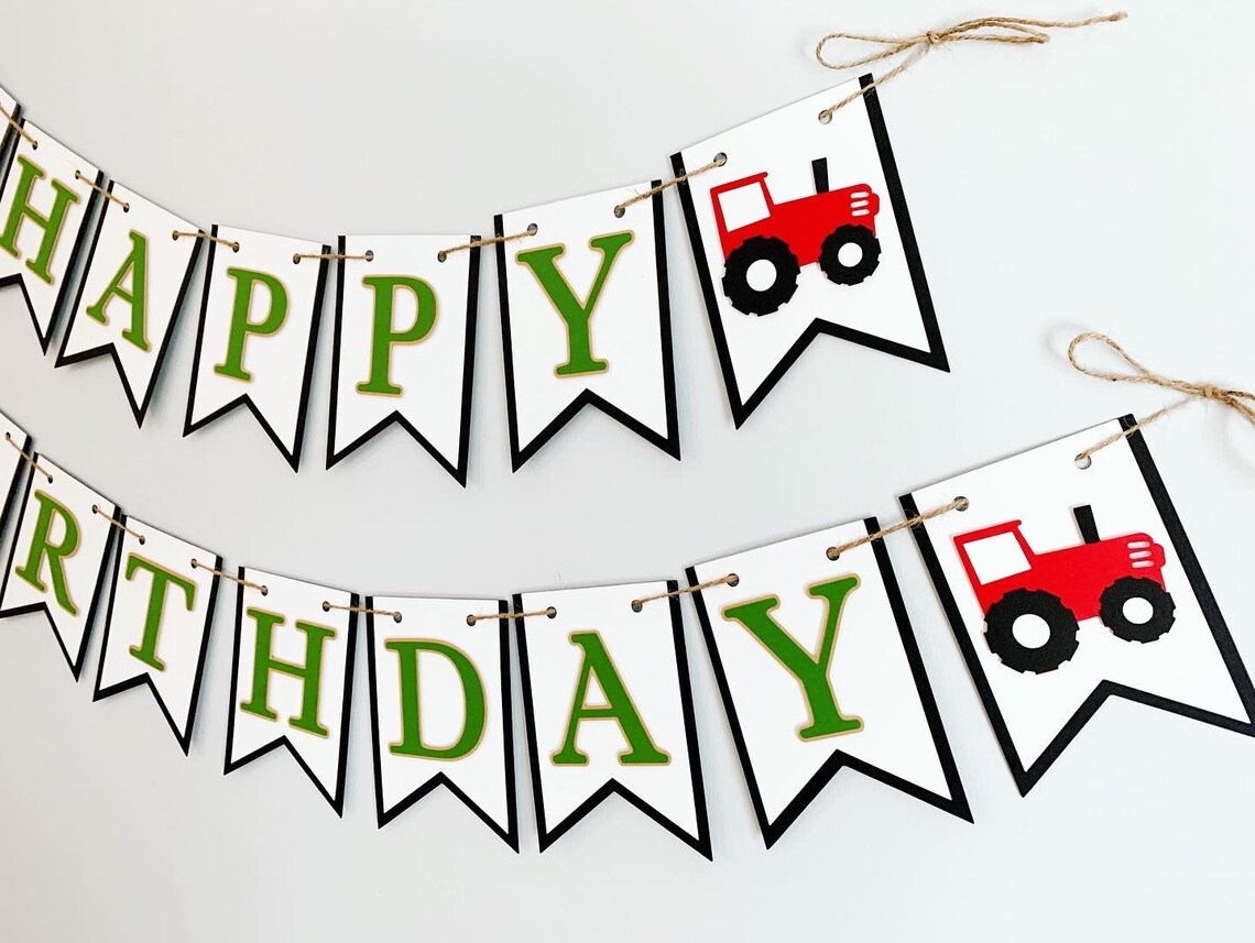 Red Tractor Birthday Decorations Christmas Tree and Tractor - Etsy