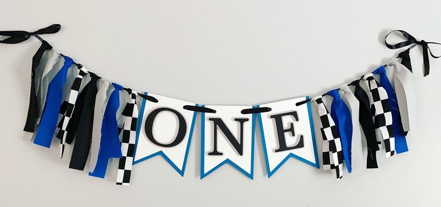 Racing birthday decorations blue race car decorations racing | Etsy
