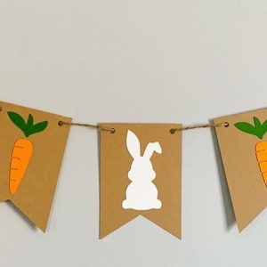 Easter Decorations, Easter Banner, Bunny and Carrot Banner, Bunny and ...