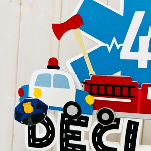 First Responders Cake Topper, Emergency Vehicles Party, Firetruck ...