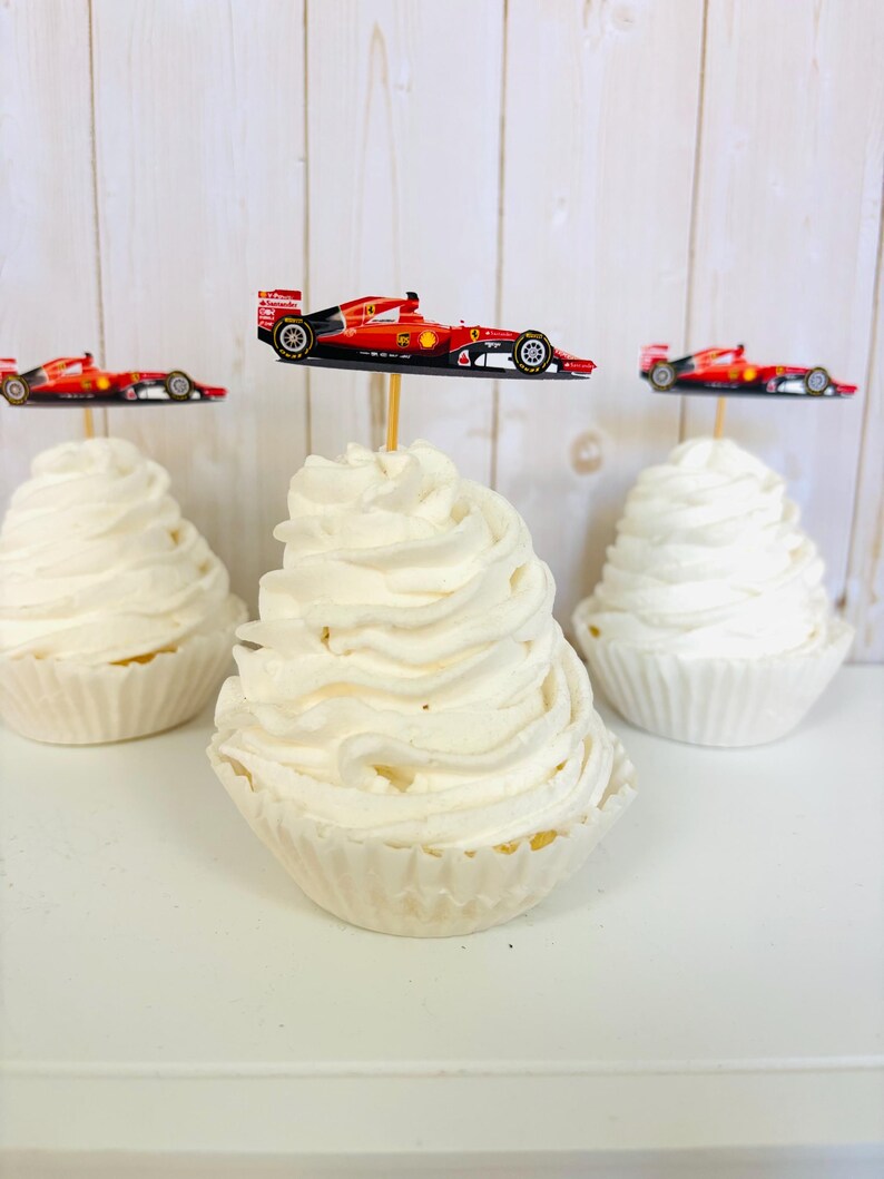 Ferrari F1 Cupcake Toppers, Racing Party Decorations - Etsy