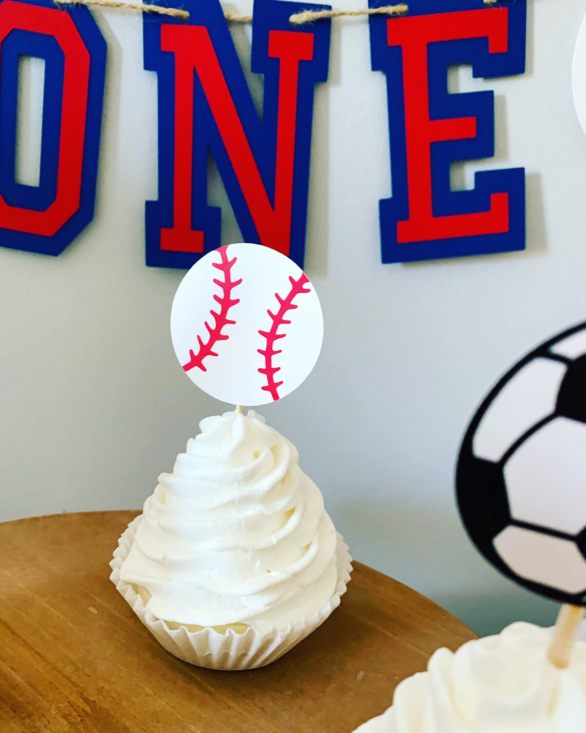 Sports Birthday Partysports Cupcake Toppersbaseball - Etsy