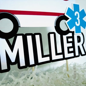 Ambulance Cake Topper, First Responders Birthday Decor, Paramedic ...