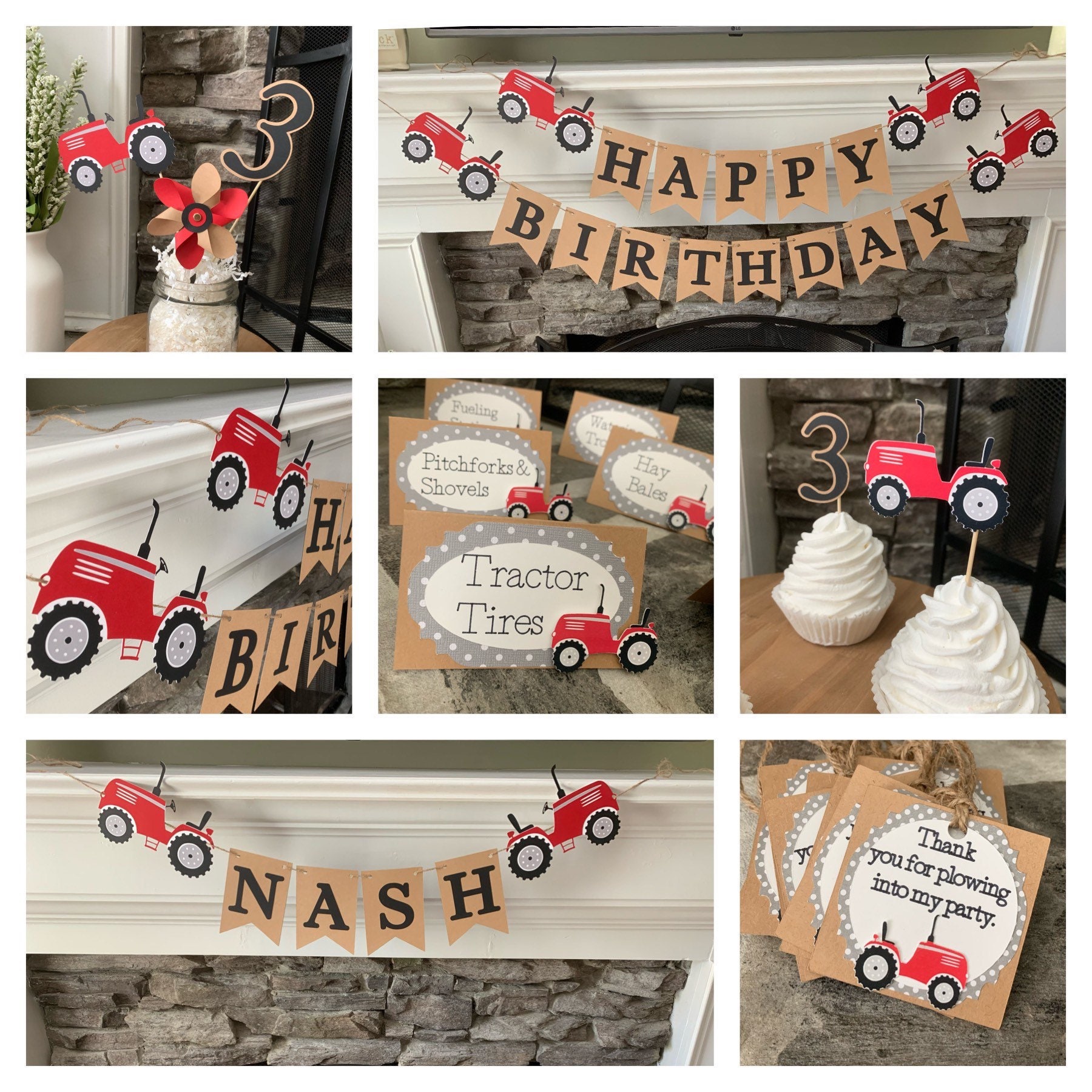Red tractor birthdaytractor birthday decorationsred tractor | Etsy