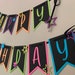 Neon Birthday Banner, Neon Party Decorations, Glow in the Dark Birthday ...