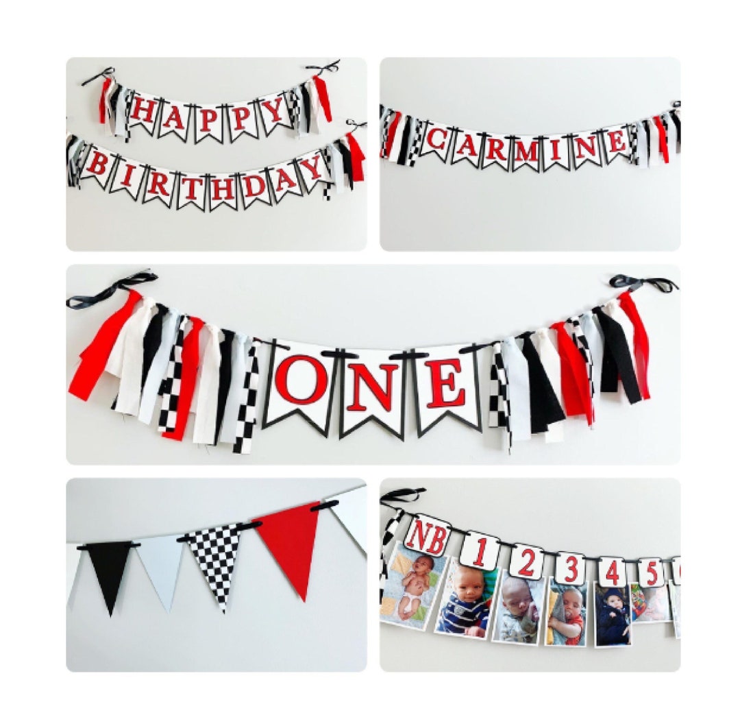 Fast One Racing First Birthday Party Decorations Bundle, Race Car ...