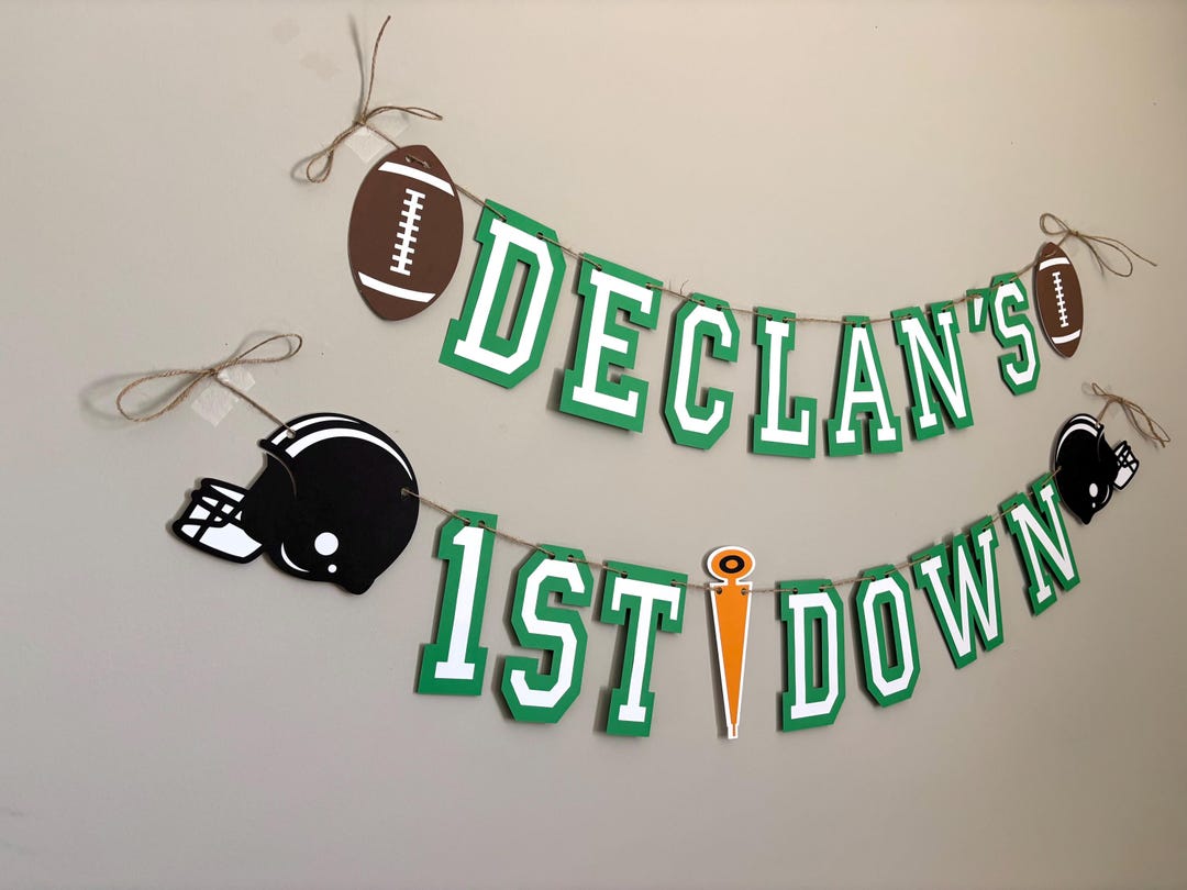Football 1st Down Banner, Football First Birthday Party Banner ...