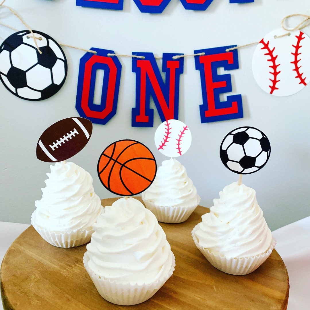 Sports Birthday Party*sports Cupcake Toppers*baseball Birthday ...