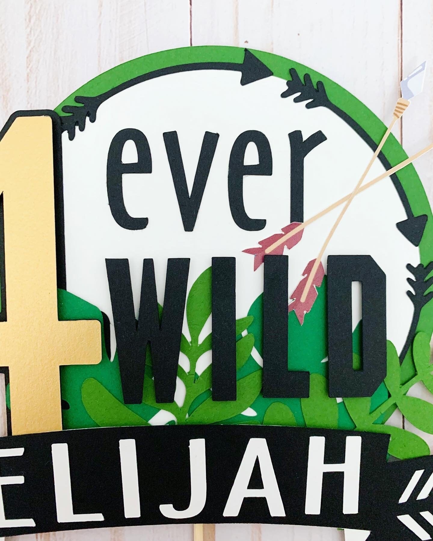 4 Ever Wild Cake Topper Four Ever Wild Birthday Decorations | Etsy