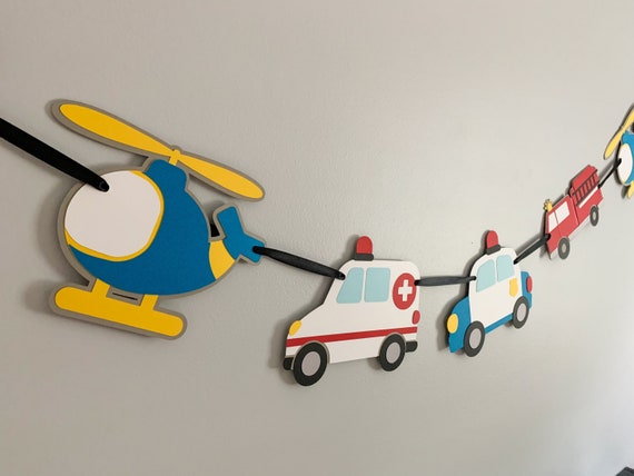 fire and rescue birthday decorations*fire and rescue banner*emergency ...