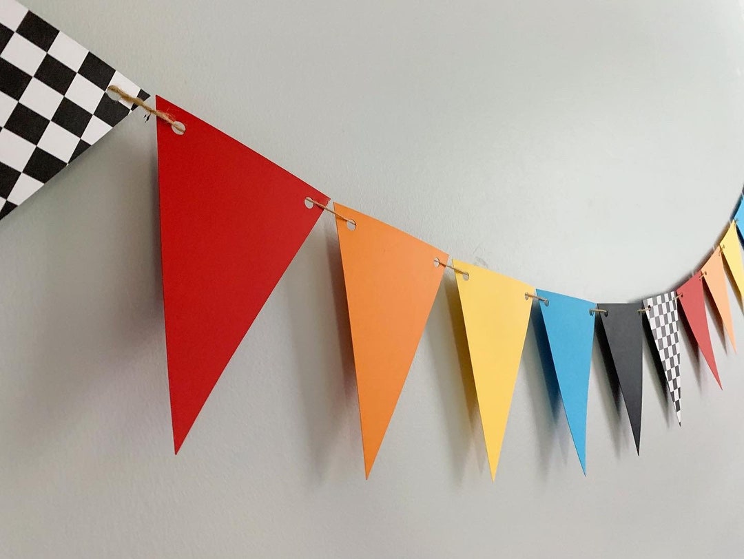 Racing Pennant Banner, Race Car Birthday Decorations, Monster Truck ...