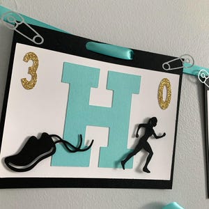 Runner Birthday Decorations, Marathon Runner, Half Marathon, Race Bib ...