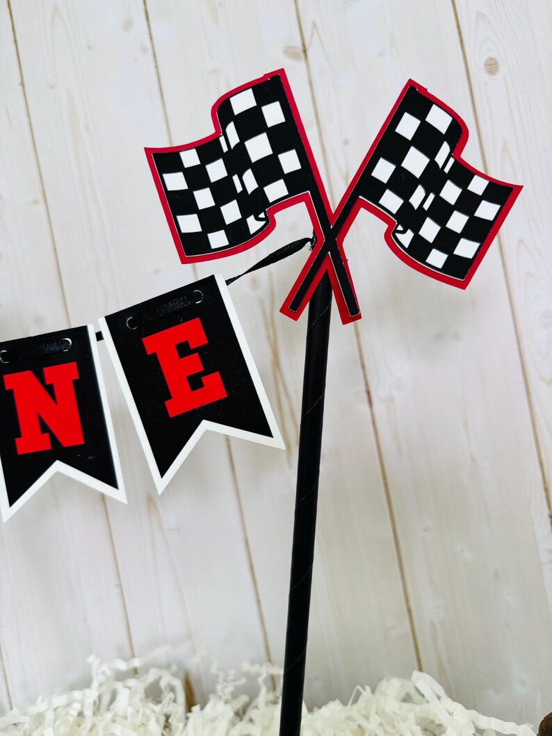 Personalized Racing Cake Topper, Race Car Cake Topper, Checkered Flag ...